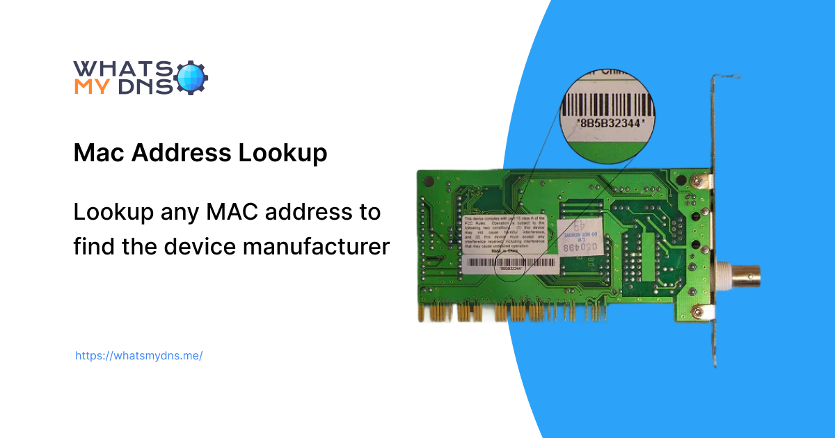 MAC Address Lookup | Perform MAC/OUI/IAB/Vendor Search